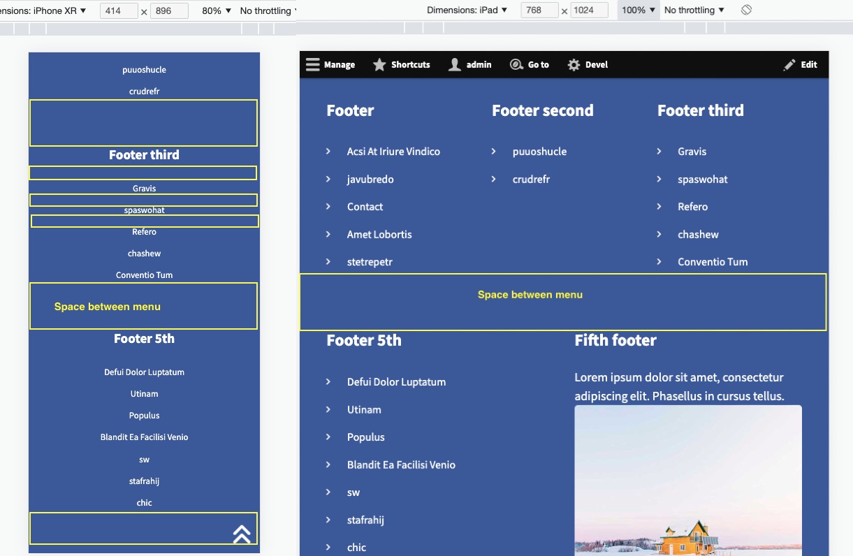 Space between footer menu [#3330135] | Drupal.org